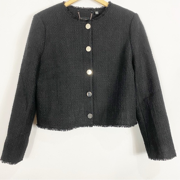 Ted Baker | Jackets & Coats | Ted Baker Boucle Tweed Cropped Fringe ...